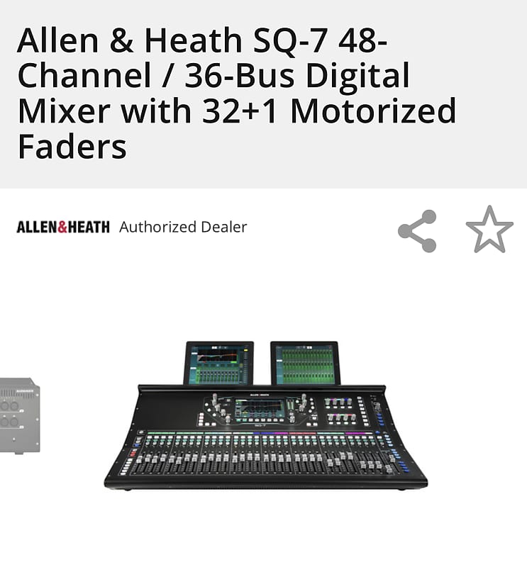 Allen & Heath SQ-7 48-Channel Digital Mixing Console 2023 - | Reverb