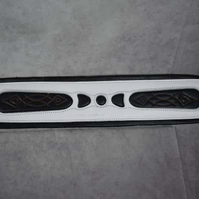 DEAN Padded Black Leather Wings Logo GUITAR Strap NEW - Logo | Reverb