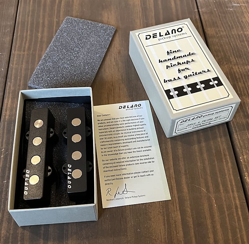 Delano Split Coil Bass Pickup Set JMVC 4 FE/M2 Set Black Open | Reverb