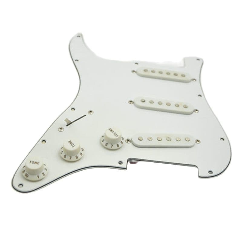 White Left Hand Guitar Loaded Prewired Strat Style Pickguard | Reverb