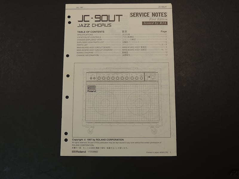 Roland JC-90UT Service Notes [Three Wave Music] | Reverb Australia