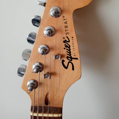 Black Squier Stratocaster w/ Telecaster knobs | Reverb