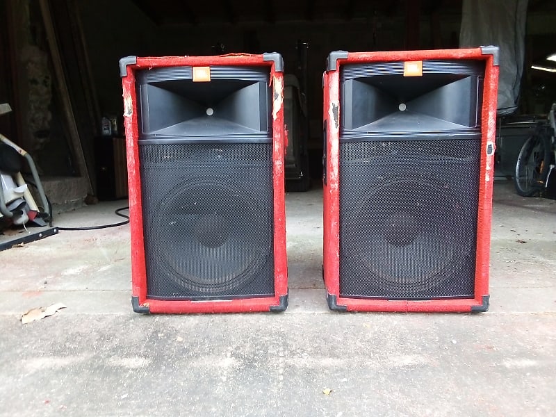 JBL TR125 noires d'origine tapissées moquette rouge | Reverb
