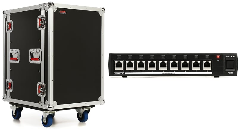 Gator G-TOUR 16U CAST ATA Wood Rack Case with Casters Bundle | Reverb