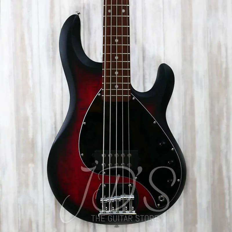 Sterling SUB Ray5 Bass 2022 - Ruby Red Burst | Reverb