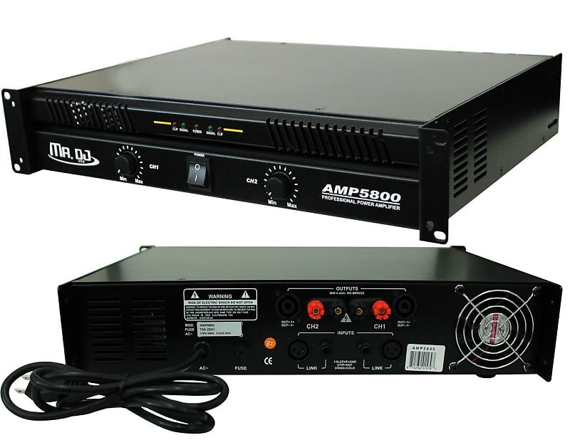 MR DJ AMP7800 PRO Series Power PA DJ Amplifier 2U Rack Mount | Reverb