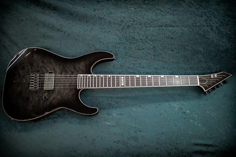 ESP E-II M-I THRU NT QM - STBS See Thru Black Burst | Reverb