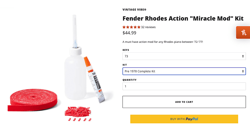 Vintage Vibe Fender Rhodes Complete Miracle Mod Kit | Reverb