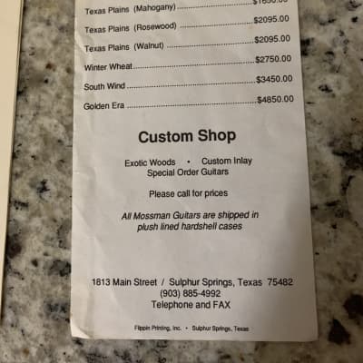 Mossman Brochure & Price Guide 1993 | Reverb