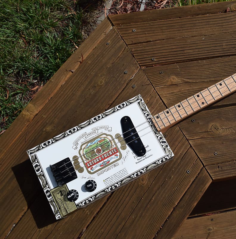 Cigar box guitar, 3-string electric guitar, cbg | Reverb