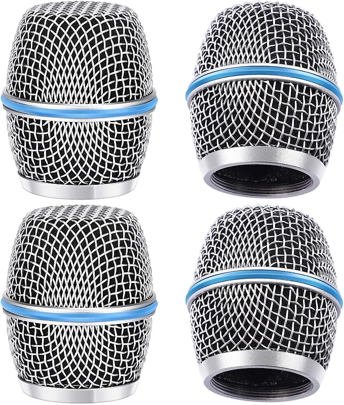 4PCS Silver Metal Windscreen Heads, Microphone Ball Head Mesh | Reverb