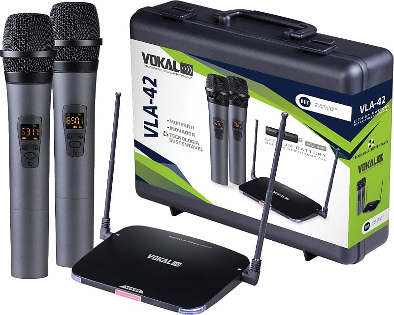 Vokal Dual Wireless System Microphones UHF 16 Channels VLA-42 | Reverb