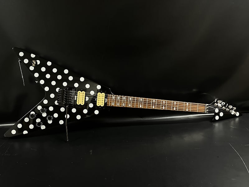 Randy Rhoads Polka Dot Flying V Replica - Black/White | Reverb