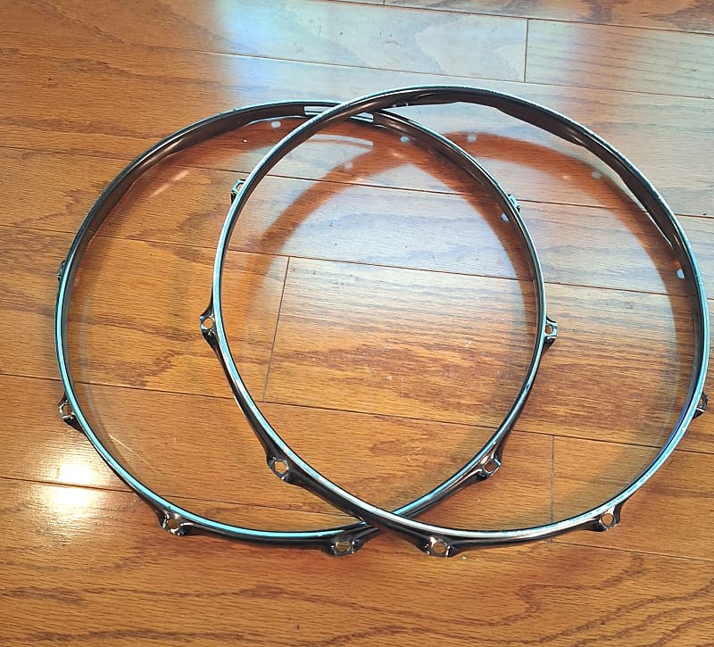 Set of Tama 14 inch 10 hole Hoops Rims for Snare Drum Dark | Reverb