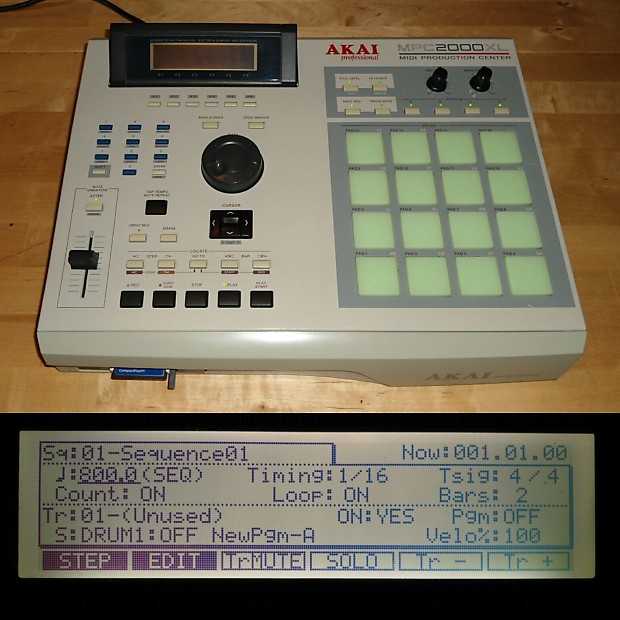 Custom Akai MPC 2000XL w/Glow in the Dark GREEN PADS 1GB CF | Reverb