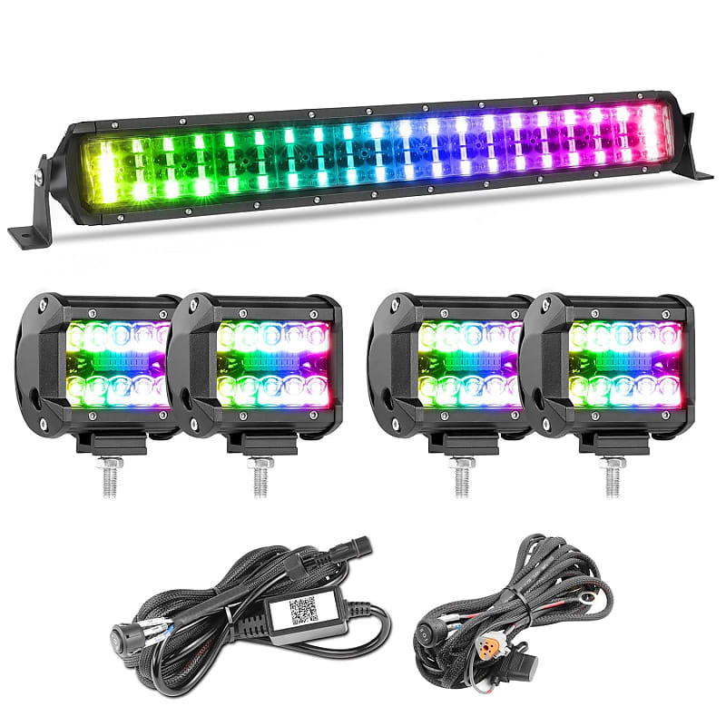 20" Rgbw Light Bar + 4 * 4" Rgbw Pod Lights | Reverb