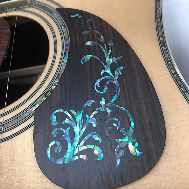 Rosewood Folk Acoustic Guitar Pickguard, with Abalone Inlay | Reverb