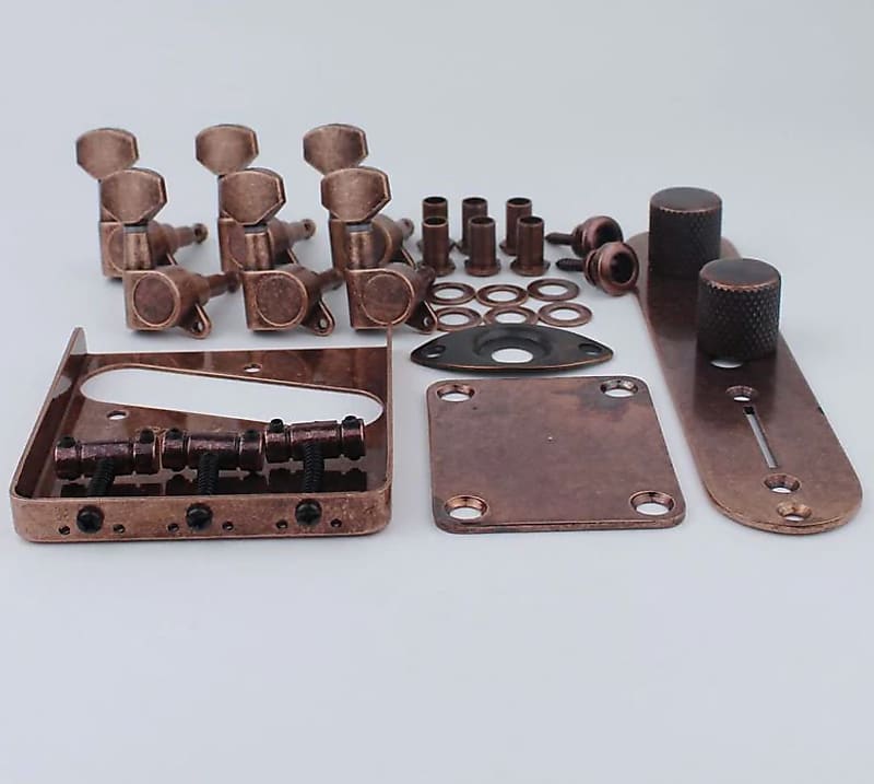 Tele Telecaster Style Set Guitar Bronze Bridge, Control | Reverb