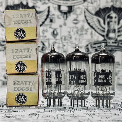 GE 12AT7 / ECC81 NOS Trio | 1970s Halo Getter | USA | Reverb