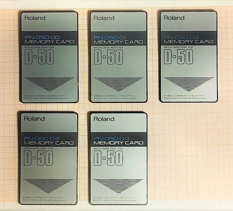 Roland PN-D50-00 to 04 Complete Set of 5 cards for D-50 | Reverb