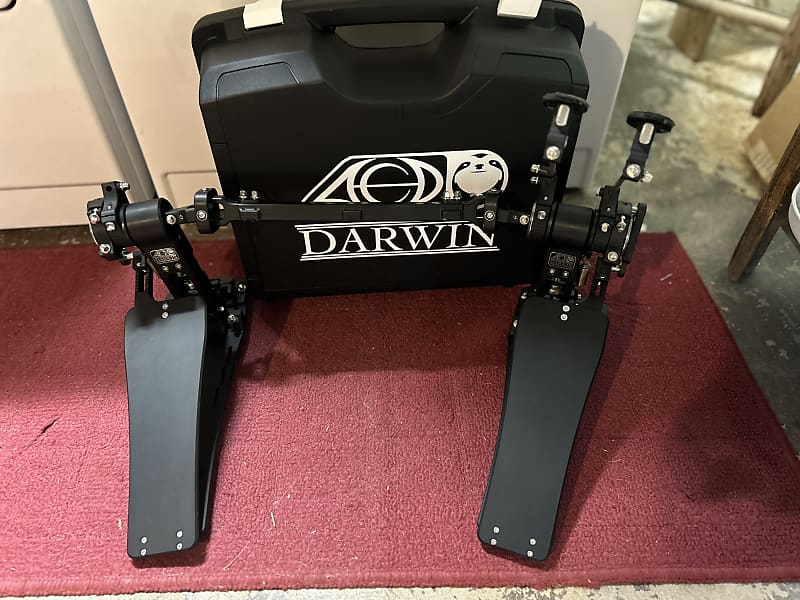 ACD Darwin double bass drum pedal with hard case 2022 - Black | Reverb
