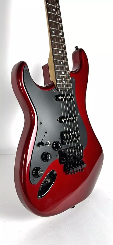 1980s Kramer Focus 3000 Candy Apple Red Lefty Electric Guitar | Reverb