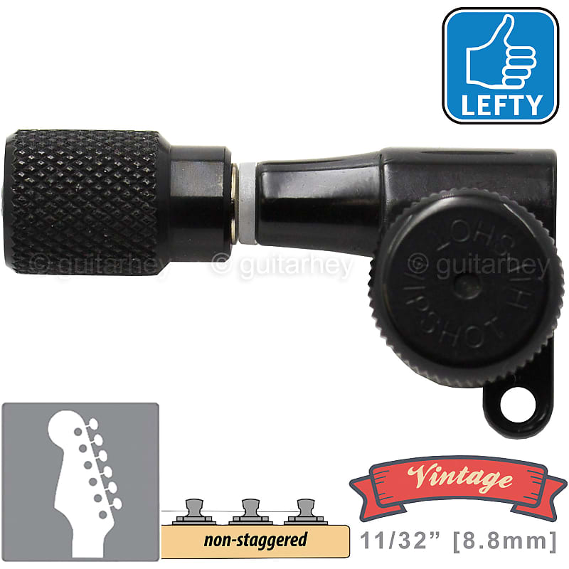 VINTAGE Hipshot 6-in-Line Locking Non-Staggered KNURLED Keys | Reverb