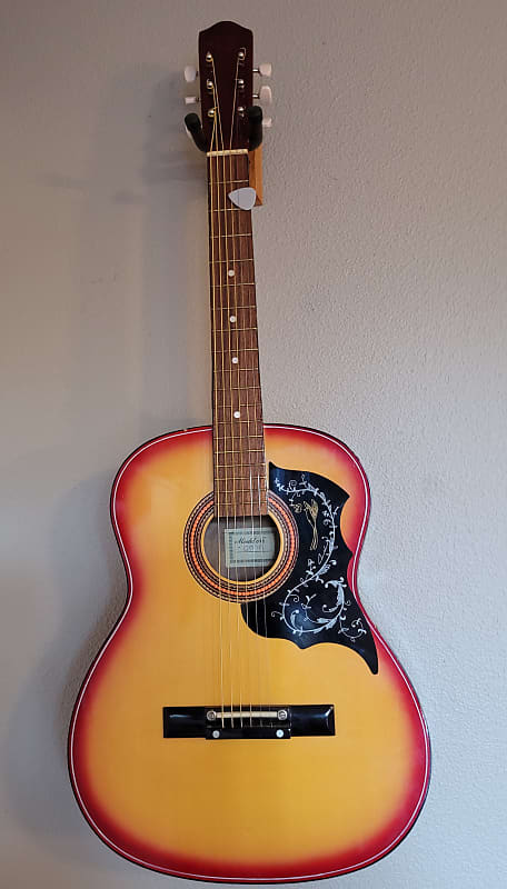 Kingston Vintage Parlor Acoustic Guitar 1970's - Sunburst | Reverb