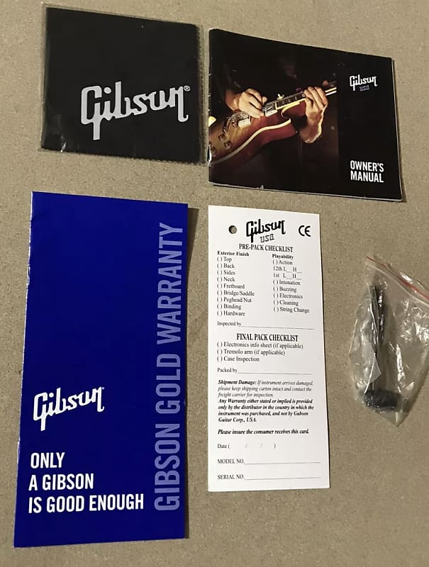 Gibson USA Case Candy 2008-2011 Blank Checklist & Warranty | Reverb