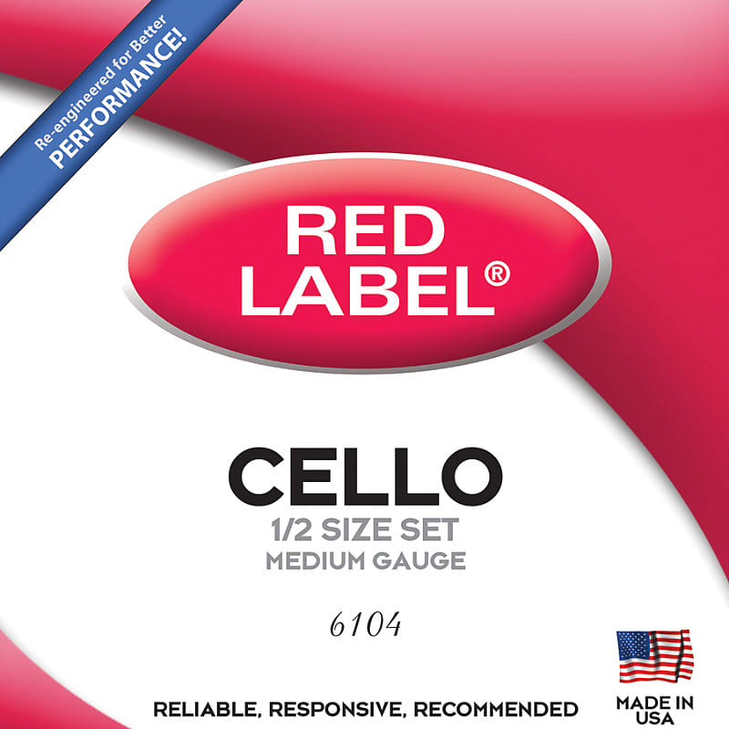 Super Sensitive Red Label Cello String Set 1/2 #6104 | Reverb