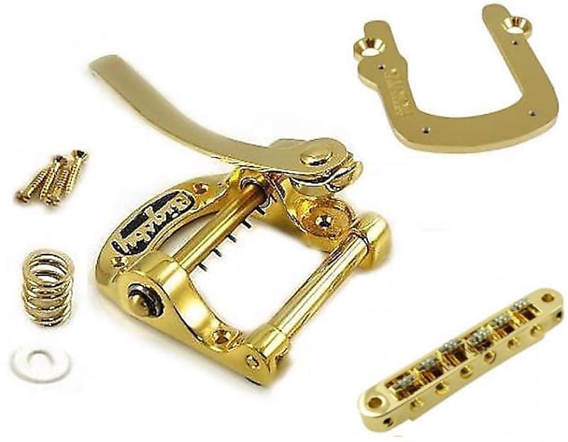 DEAL! Lefty Bigsby/Vibramate B5 & V5 gold combo & Roller | Reverb