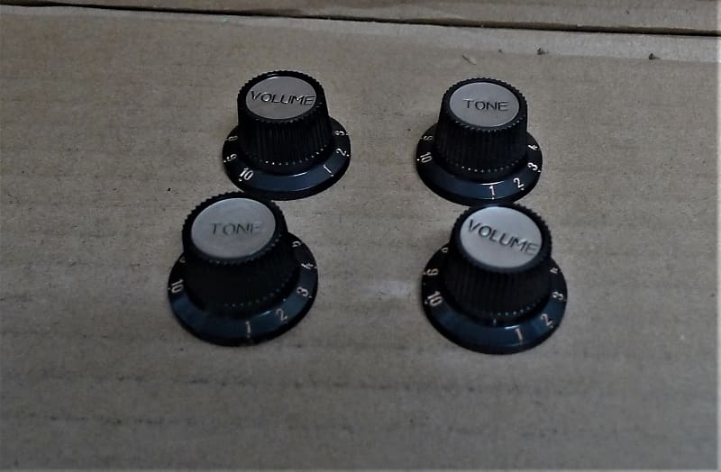4 Genuine Hofner Black 2 Volume & 2 Tone Guitar Control Knobs | Reverb