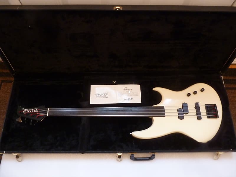 RARE!!! Hamer USA Cruise Fretless Bass Custom Gorgeous White | Reverb