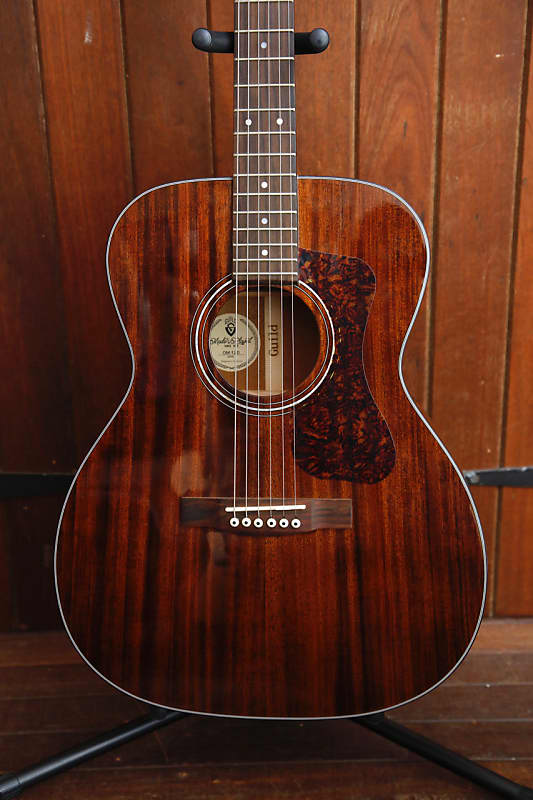 Guild OM-140 Natural Solid Mahogany Orchestra Model Acoustic | Reverb