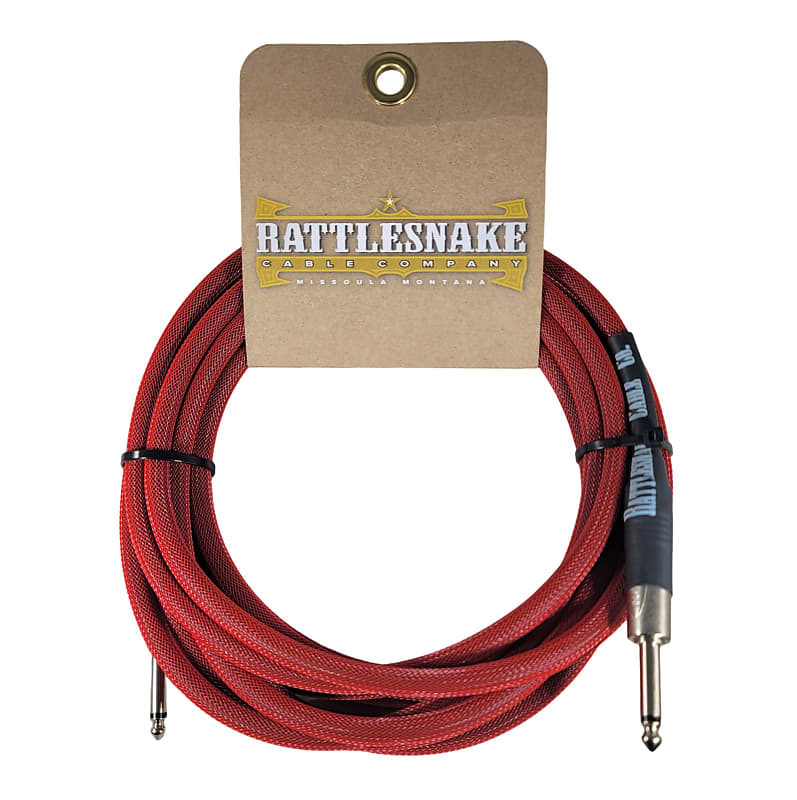 Rattlesnake Cable Co. - 20' Guitar Cable - Red Weave - | Reverb