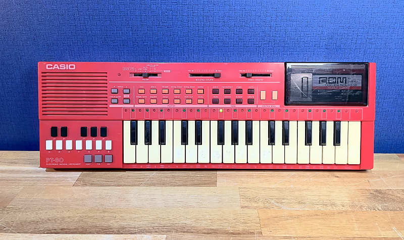 Casio PT-80 32-Key Mini Synthesizer - Red | Reverb UK