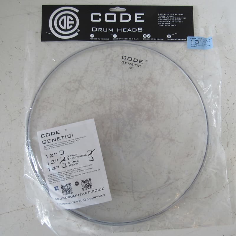 Code Genetic 13" 3mil Snare Side Drum Head | Reverb