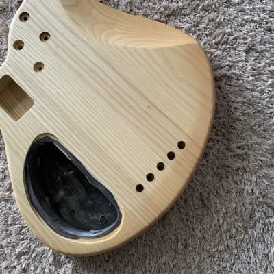 Solid Ash Wood 5 String Bass Guitar Solid Body DIY Project | Reverb