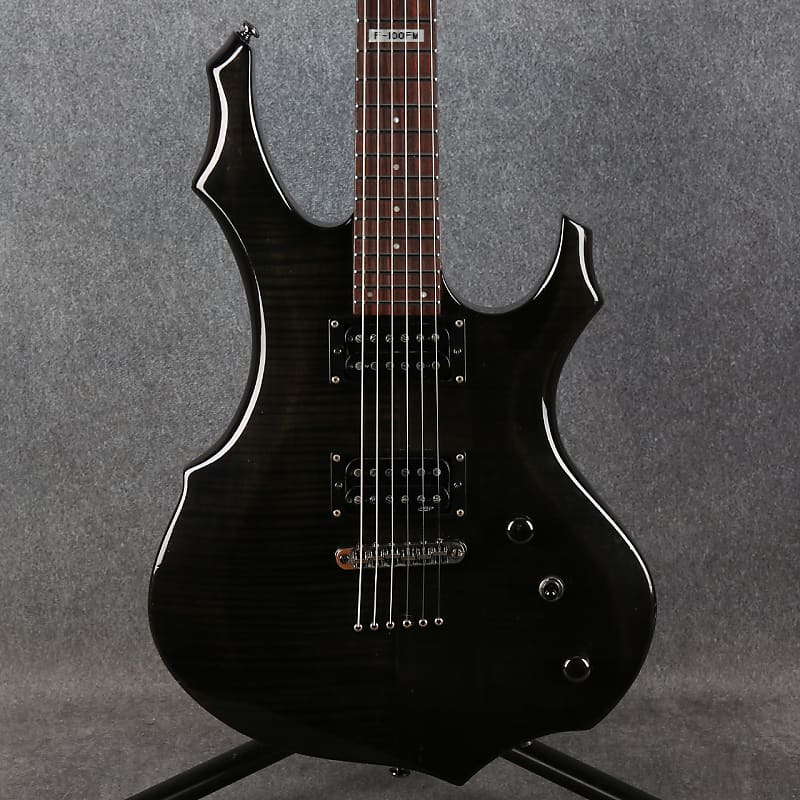 ESP LTD F-100FM - See Thru Black - 2nd Hand | Reverb