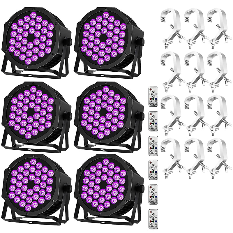 36 Led Rgbw 4 In 1 Par Light 6 Packs And Stage Light Clamps | Reverb