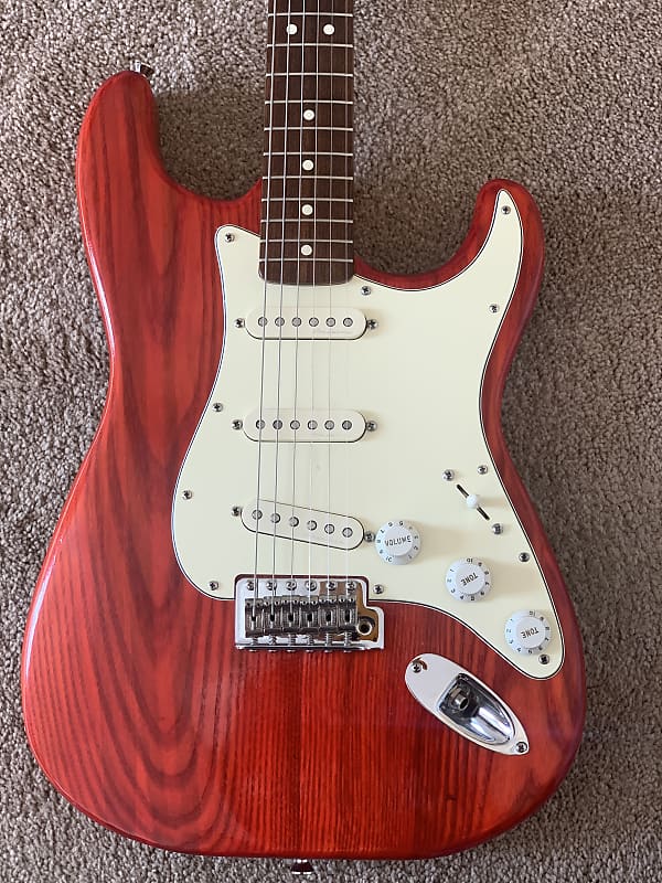 Fender Stratocaster - Transparent Red/Orange | Reverb