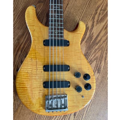 PRS Curly Bass 5 1987 - Red with Curly Maple top | Reverb
