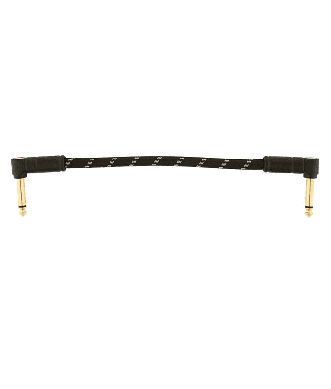 Fender Deluxe 6" Black Tweed Angle/Angle Cable - Single | Reverb