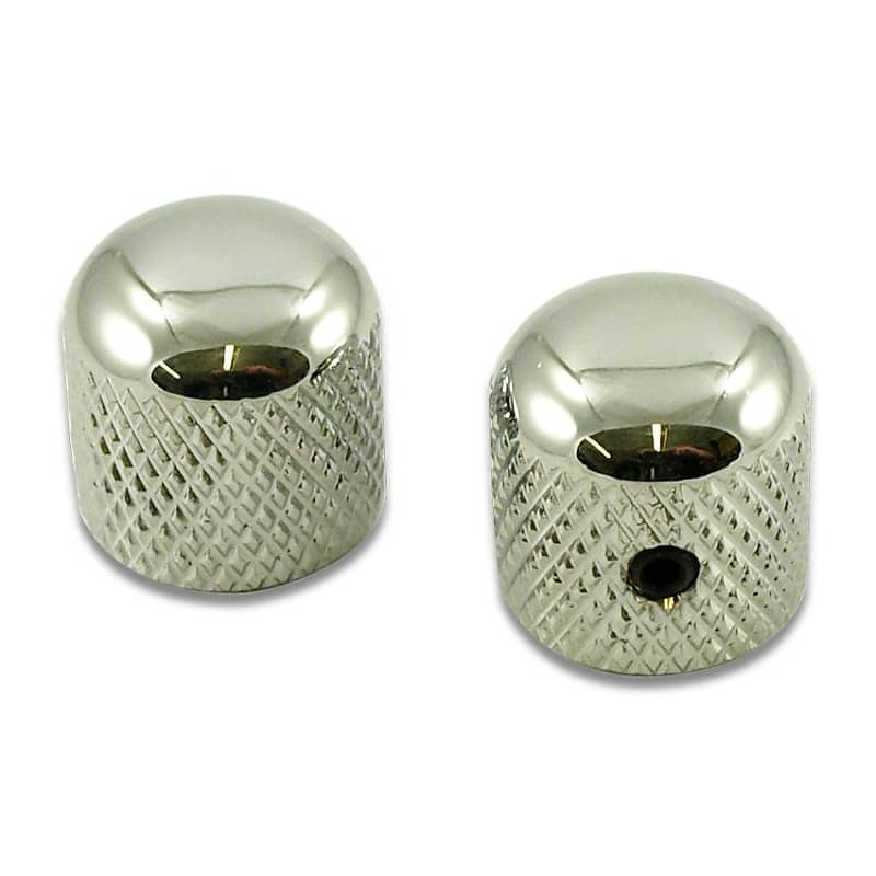 Tele Dome Knob Set of 2 Chrome Telecaster Knobs US Spec 1/4" | Reverb