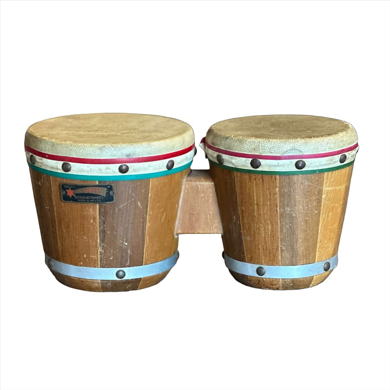 Used Vintage Tacked Head Wood Bongos | Reverb