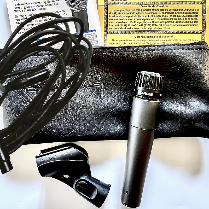 Shure SM57 Cardioid Dynamic Microphone with Clip and Extras | Reverb