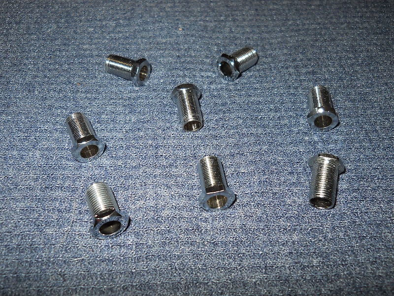 Set of 6+2 Threaded Tuner Bushings - Chromed Brass ~.237 x | Reverb