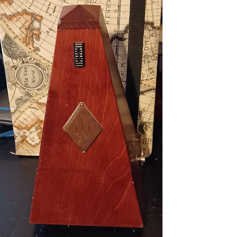 Vintage Wittner Pyramid Metronome 1980s Solid Mahogany Made | Reverb
