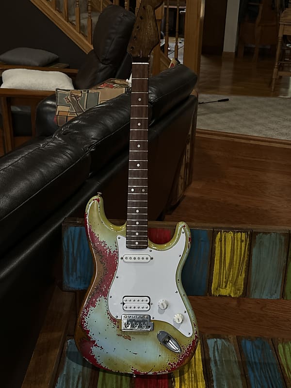 Relic Strat Body with tone block & pickguard | Reverb
