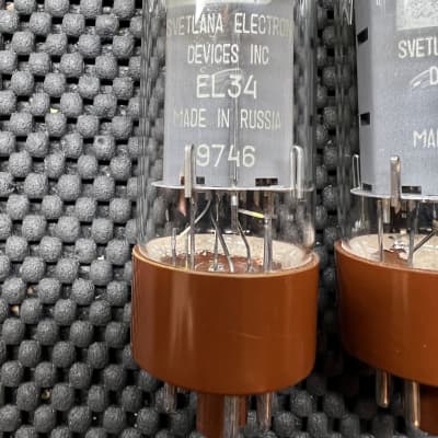 Svetlana Matched NOS pair of EL34 pre "winged C" power | Reverb UK
